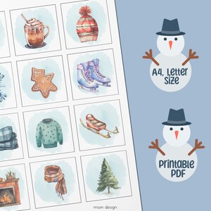 Printable Winter Memory Game, Kids Activity, Matching Games for ...