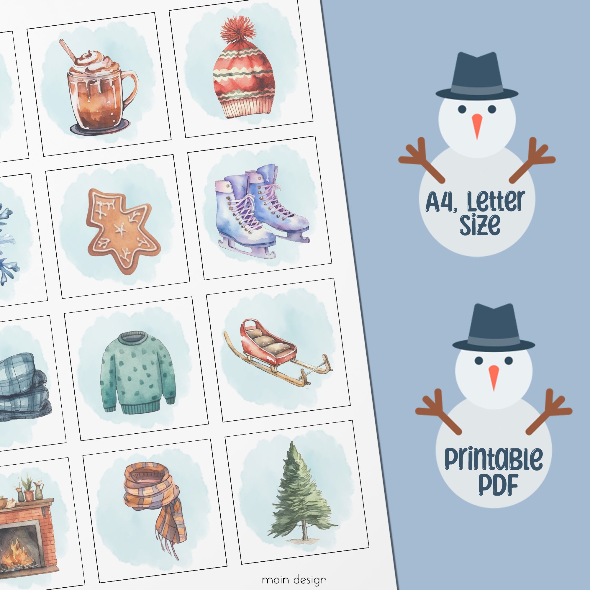 Printable Winter Memory Game, Kids Activity, Matching Games for ...