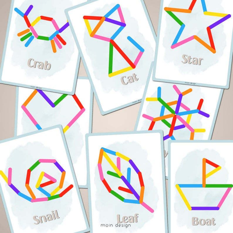 Popsicle Sticks Activity, Craft Sticks Activity, Montessori Game for ...