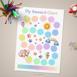 Printable Reward Chart, Kids Routine Chart, Toddler Routine Sticker ...