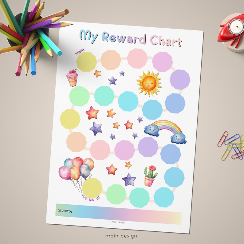Printable Reward Chart, Kids Routine Chart, Toddler Routine Sticker ...