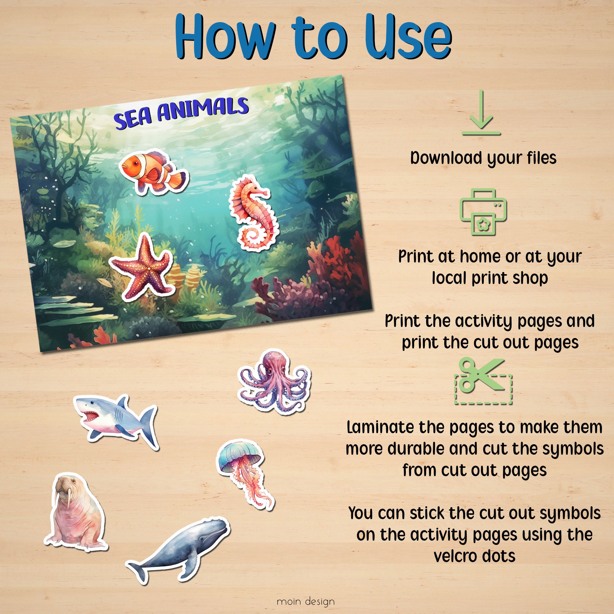 Forest and Sea Animals Sorting Activity, Printable Activities, Toddler ...
