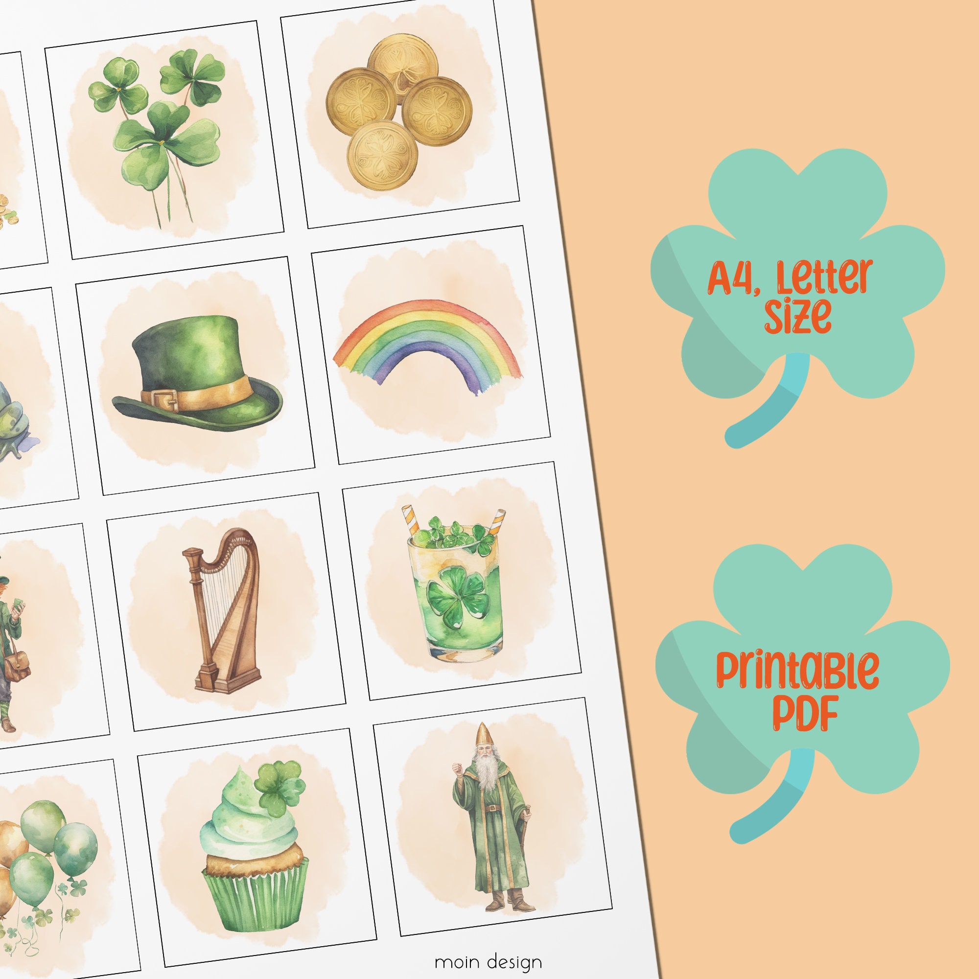 Printable St Patricks Day Memory Game, Kids Activity, Matching Games ...