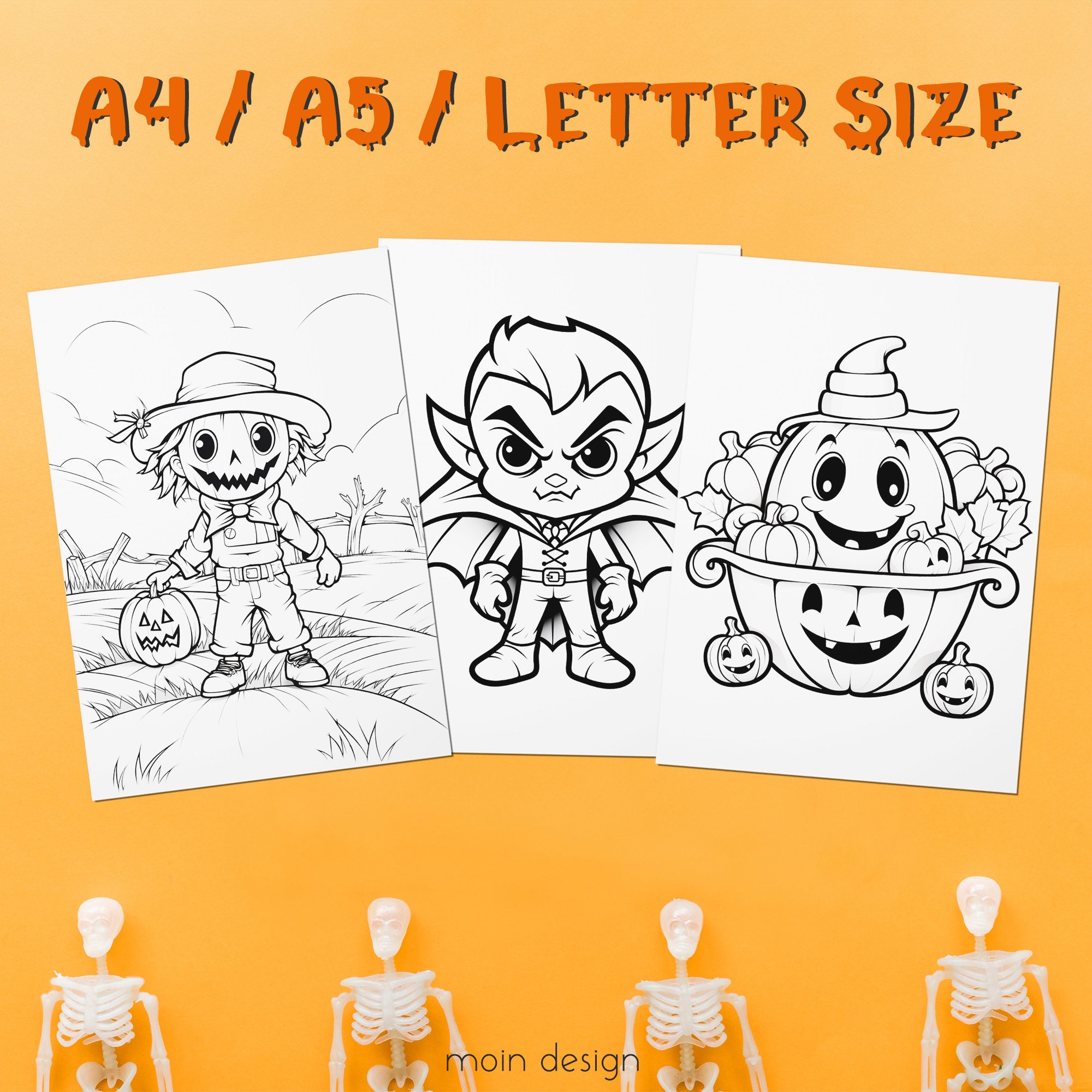 Halloween Coloring Pages for Kids, Halloween Party Activity, Printable ...