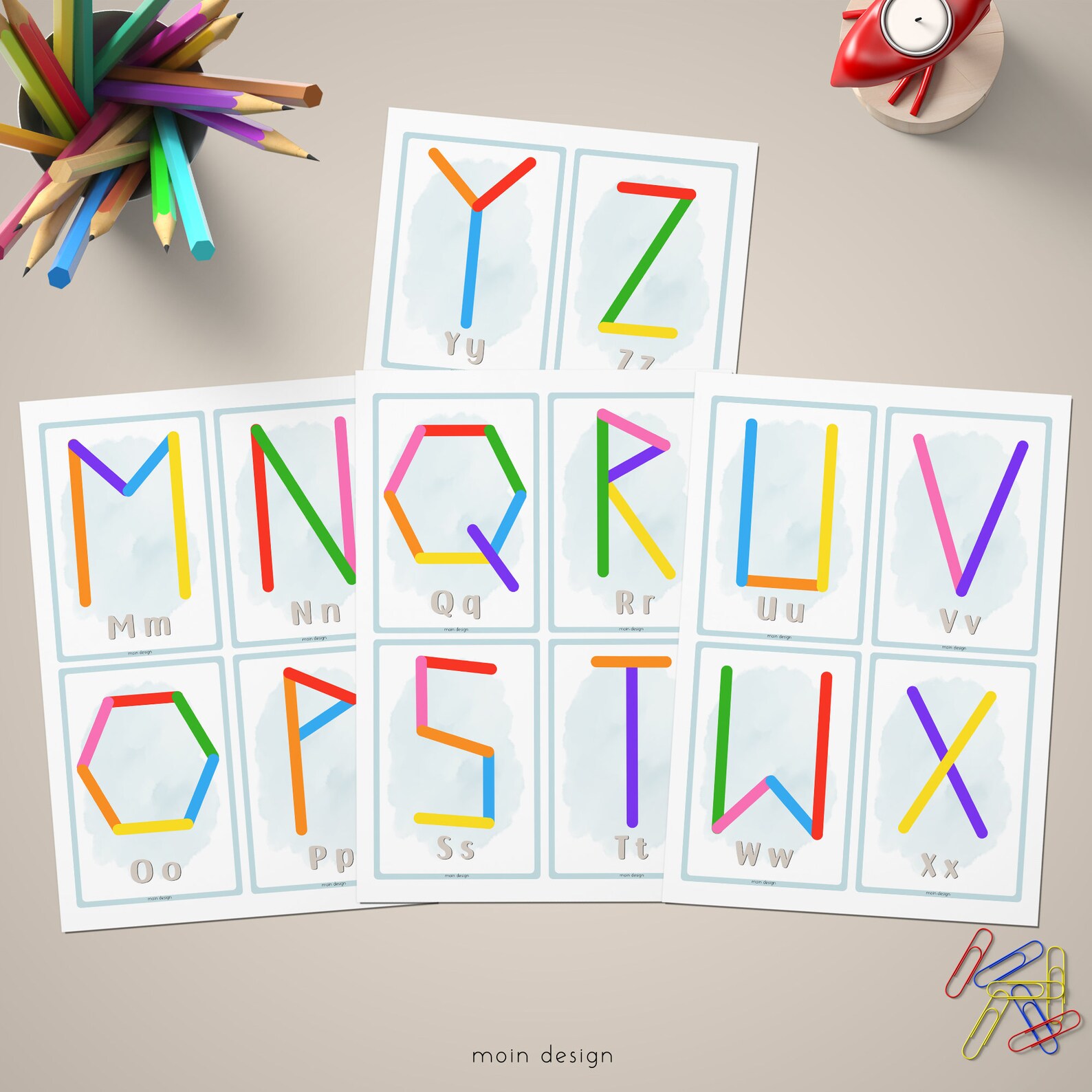 Alphabet Popsicle Sticks Activity, Craft Sticks Activity, Montessori ...