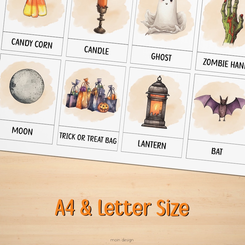 Halloween Flash Cards, Preschool Activity, Printable Montessori Cards ...