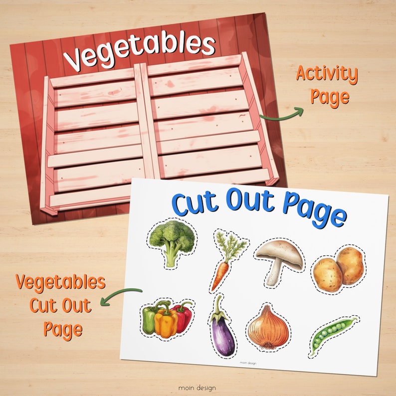 Vegetables and Fruits Sorting Activity, Printable Activities, Toddler ...