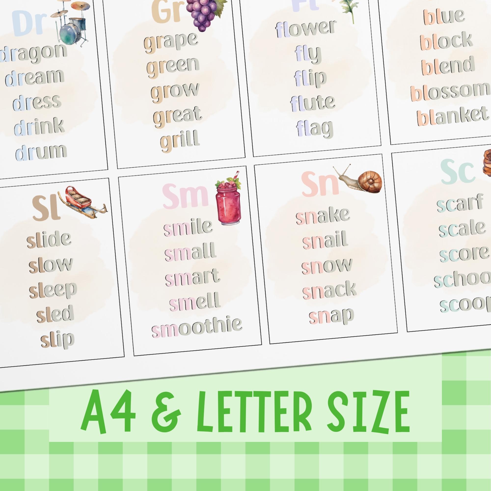 Printable Phonics Flash Cards: Consonant Digraphs & CVC Words (PDF ...