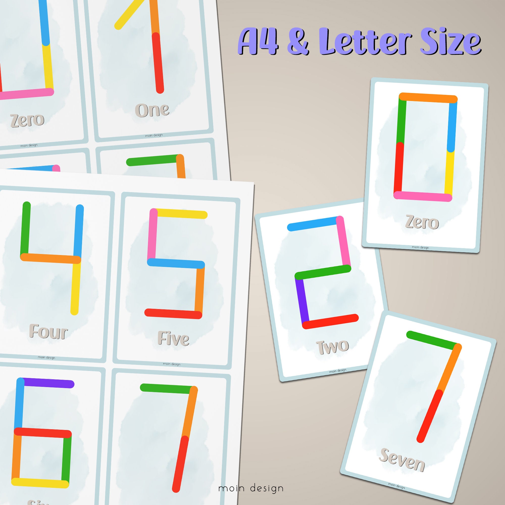 Numbers Popsicle Sticks Activity: Montessori Toddler Game (printable ...