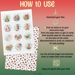Printable Christmas Memory Game: Kids Matching Activity (PDF) - Etsy