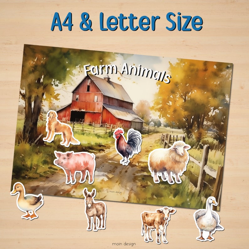 Farm & Wild Animals Sorting Activity: Toddler Learning Game (printable ...