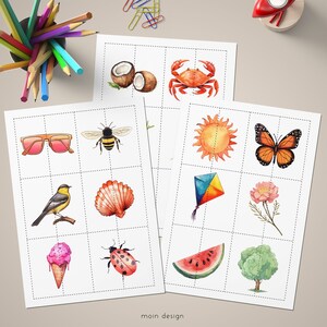 Summer Matching Game for Toddlers, Puzzle for Kids, Toddler Activity ...