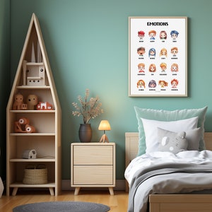 Emotions Poster, Watercolor Classroom Decor, Montessori Learning ...