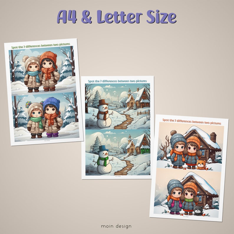 Winter Spot the Difference Activity: Toddler & Preschool Game (digital ...