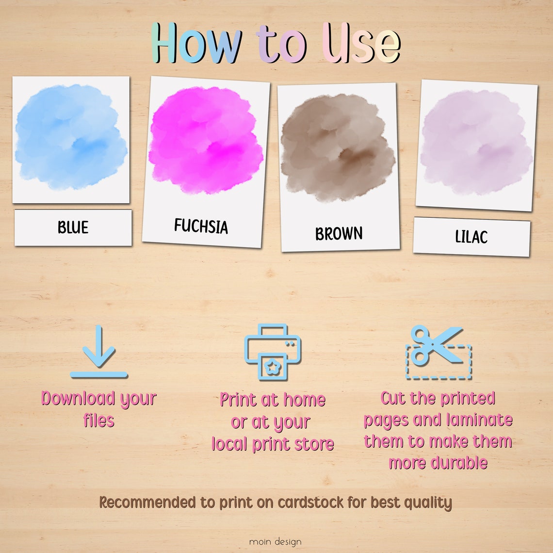 16 Color Flash Cards, Preschool Cards, Montessori Printable Activity ...