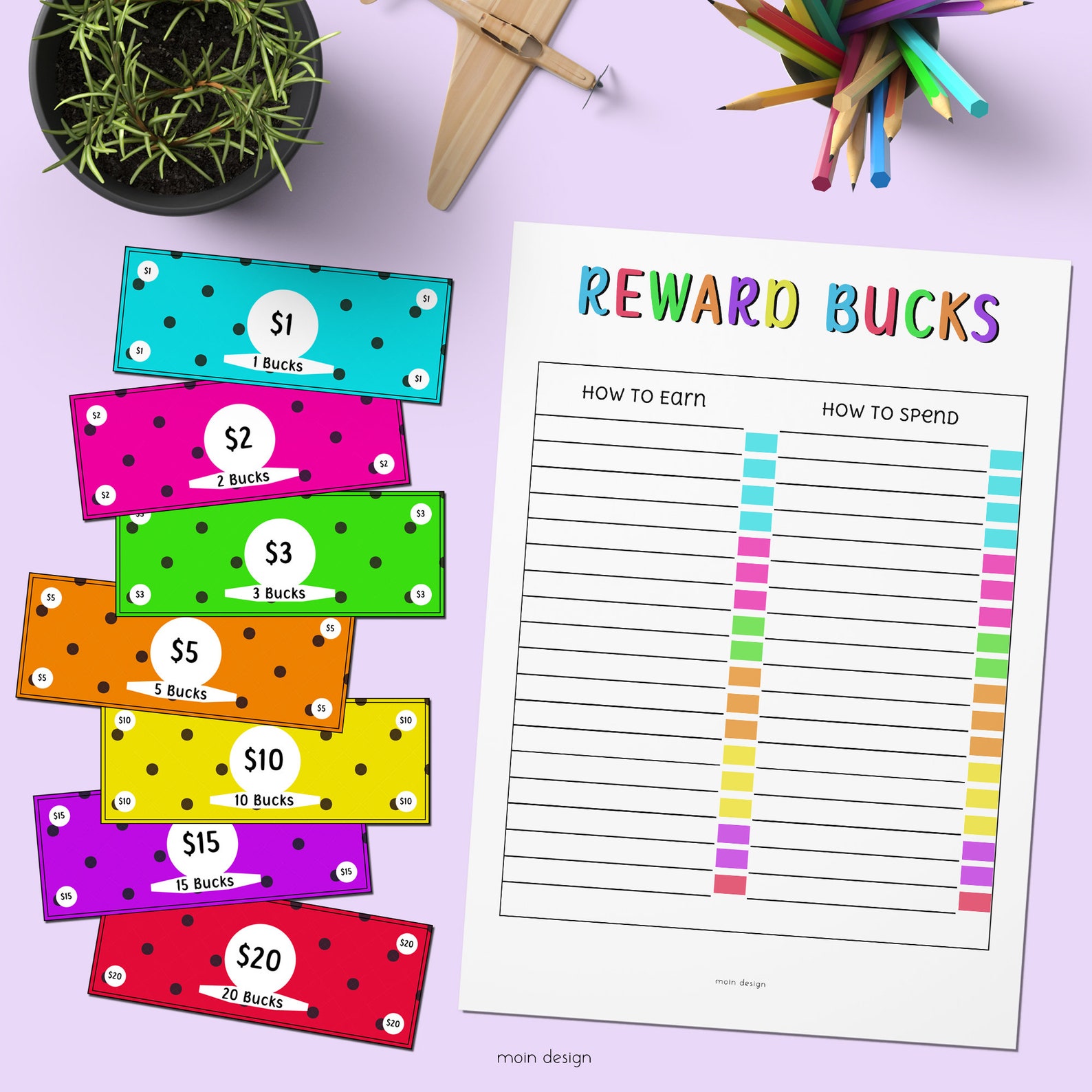 Printable Reward Bucks, Editable Chore Bucks, Reward Money, Reward ...