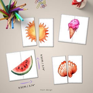 Summer Matching Game for Toddlers, Puzzle for Kids, Toddler Activity ...