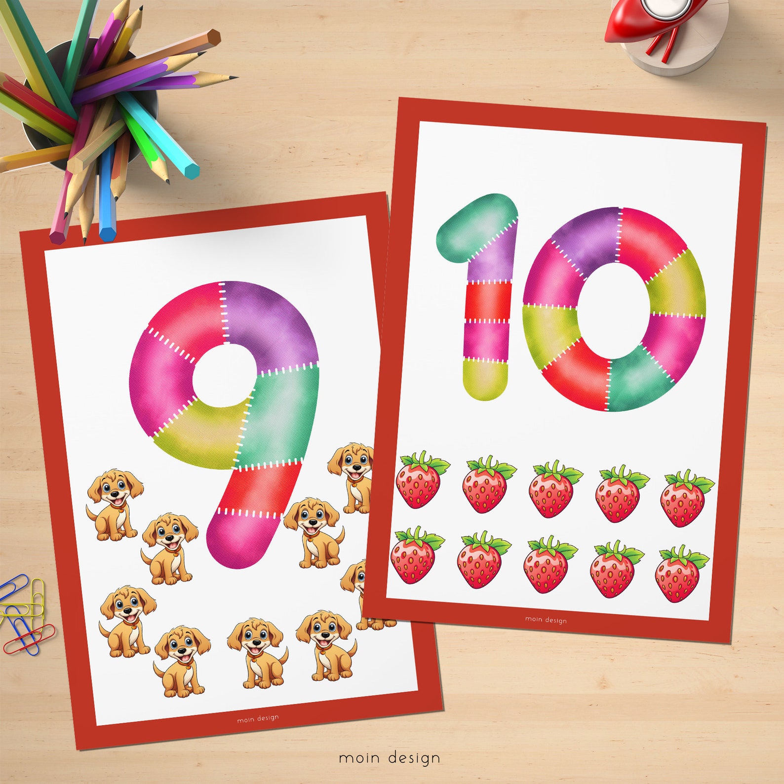 Printable Number Flash Cards 1-10: Preschool Learning (PDF) - Etsy