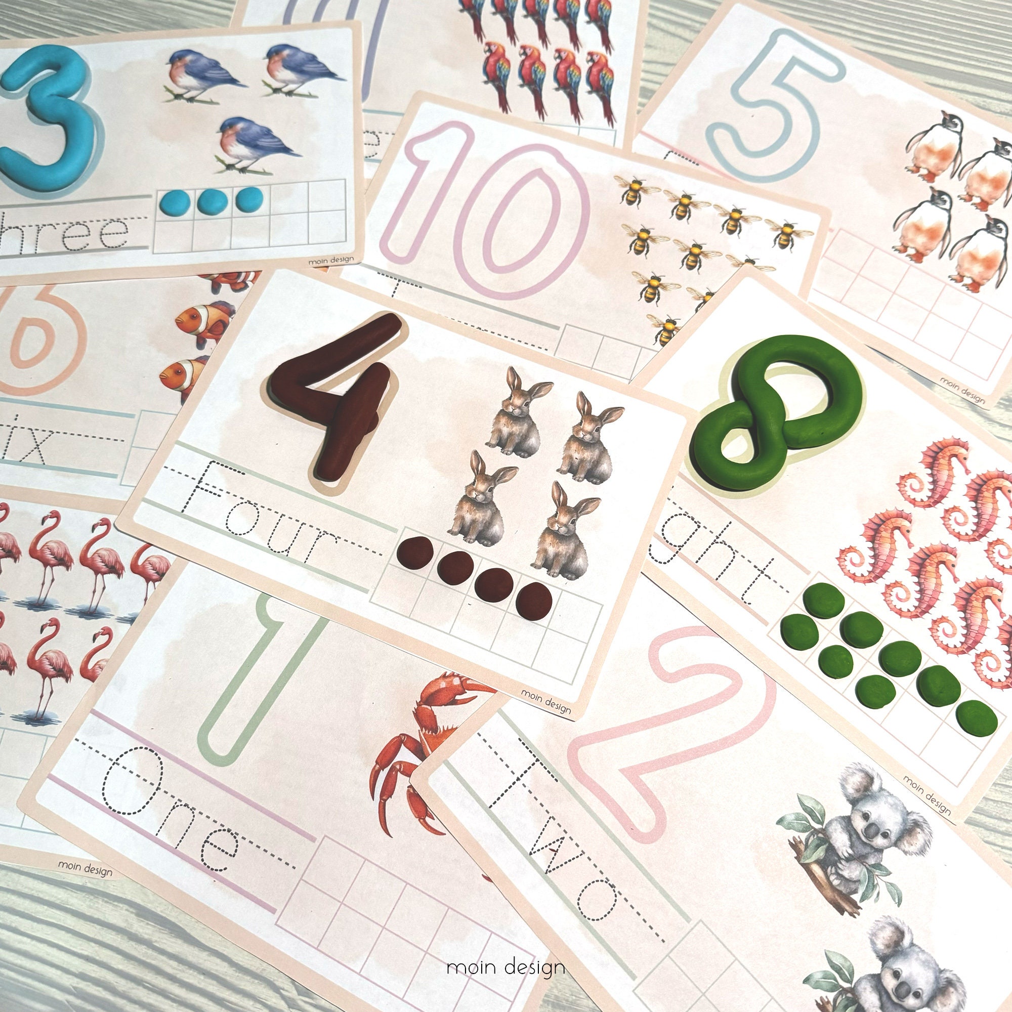 Numbers Play Dough Mats, Printable Learning Activity, Number Tracing ...