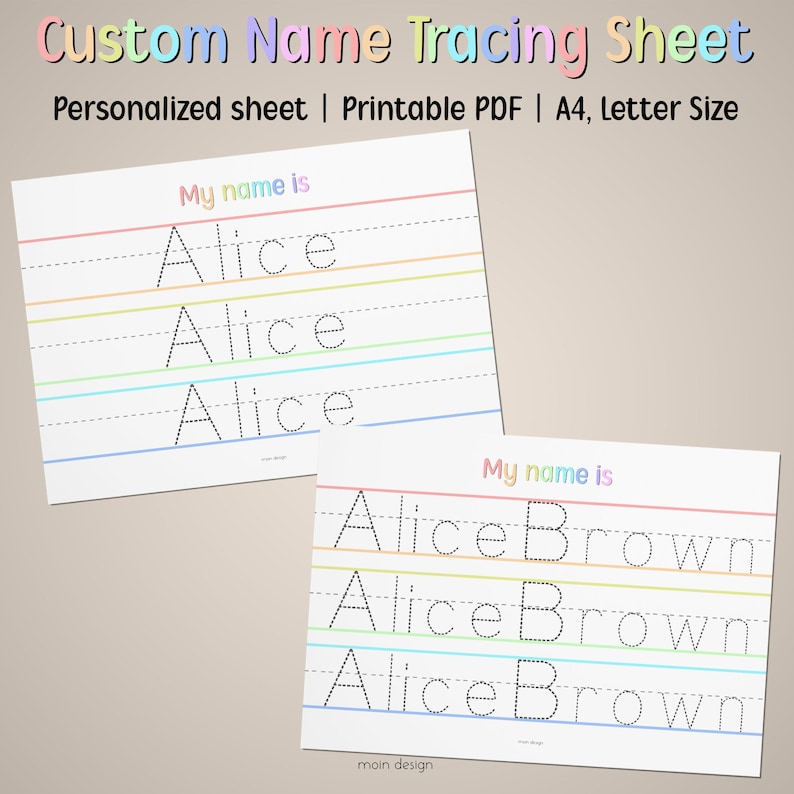 Custom Name Tracing Worksheet: Personalized Handwriting Practice ...