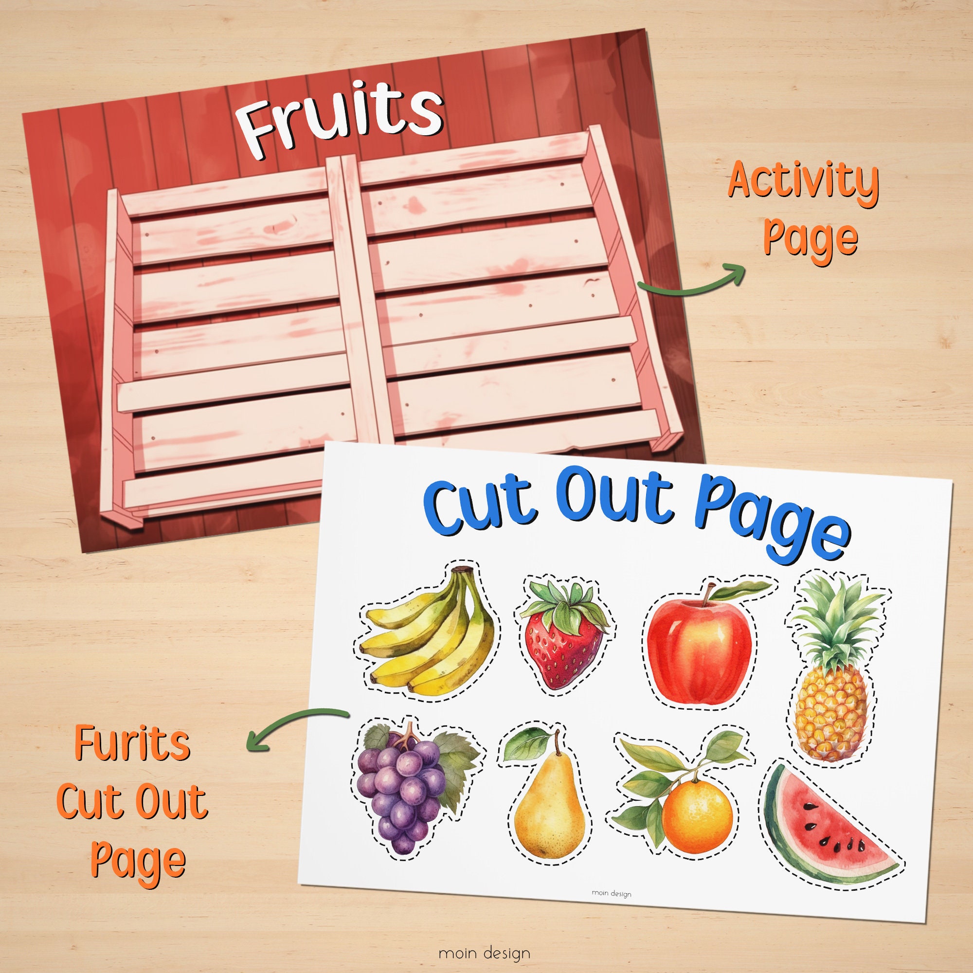 Vegetables and Fruits Sorting Activity, Printable Activities, Toddler ...
