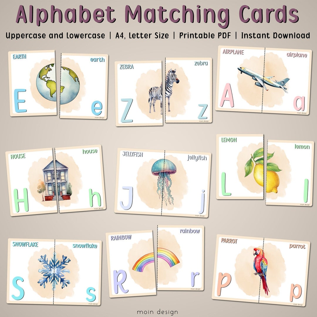 Alphabet Matching Game for Toddlers, Puzzle for Kids, Toddler Activity ...