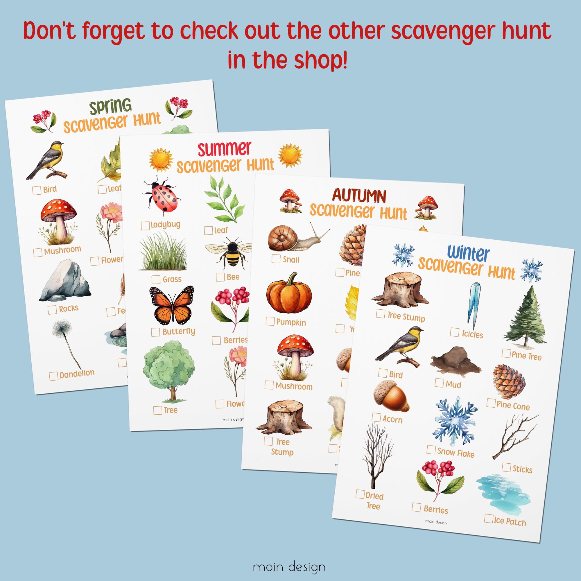 Printable Winter Scavenger Hunt for Kids, Winter Games for Kids, Party ...