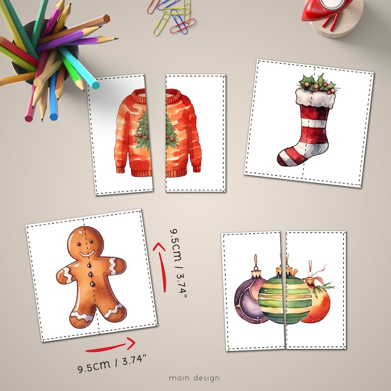 Christmas Matching Game for Toddler, Puzzle for Kids, Toddler Activity ...