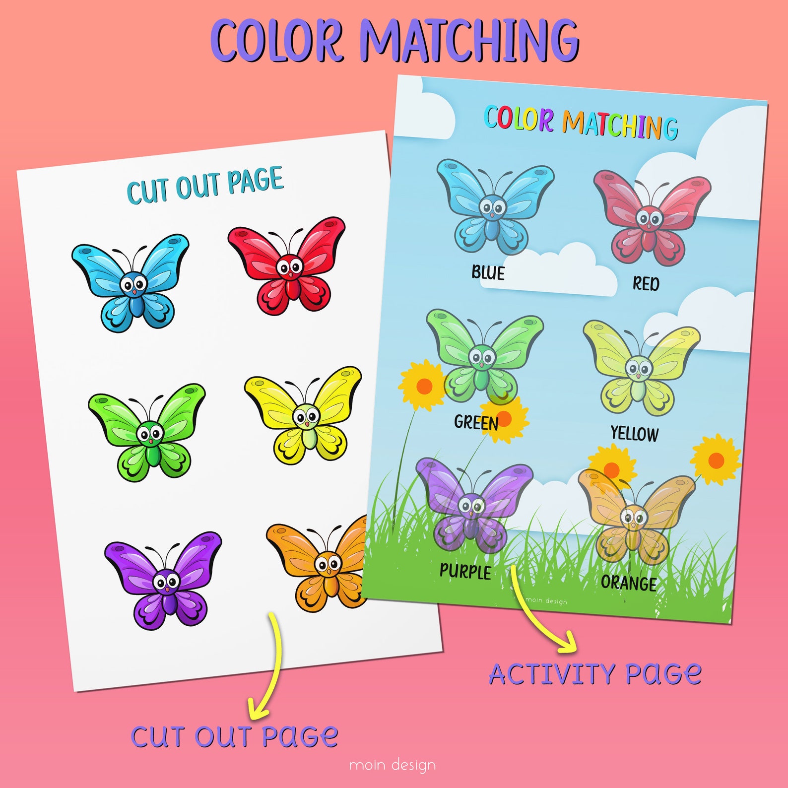 Printable Toddler Activity Pages, Matching Activity, Learning ...