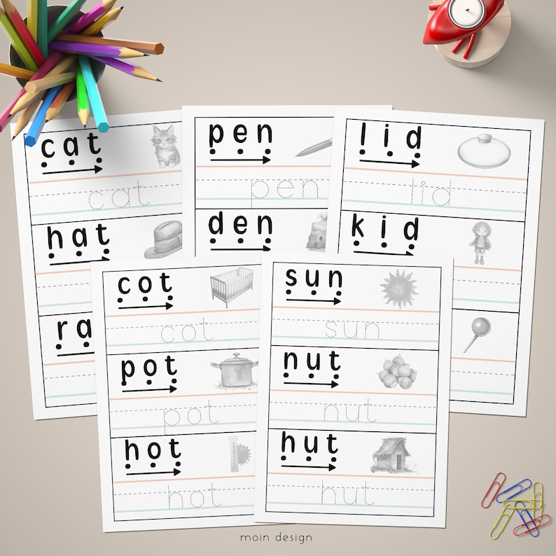Printable CVC Words Worksheet, Toddler Activity, Learn to Read ...