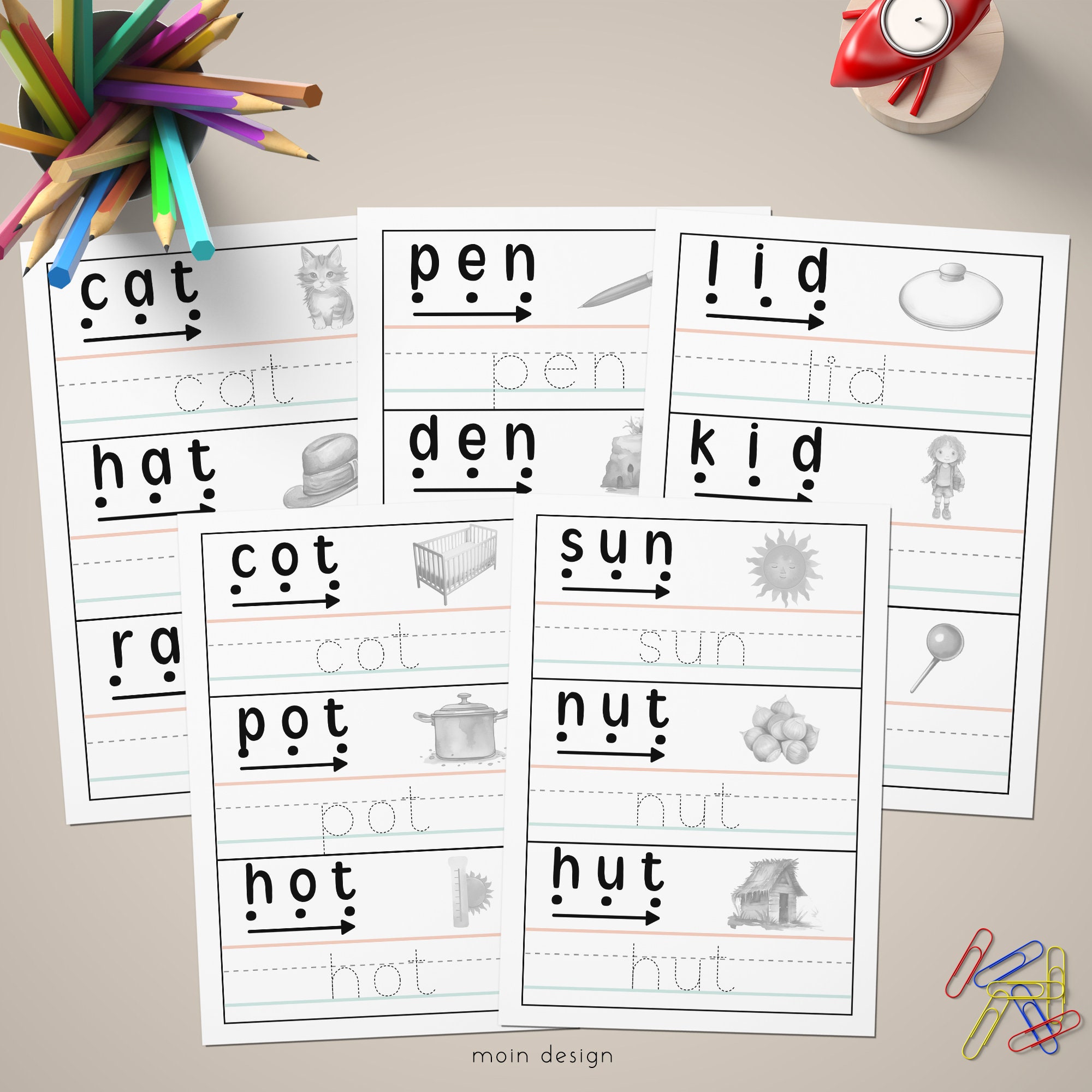 Printable CVC Words Worksheet, Toddler Activity, Learn to Read ...