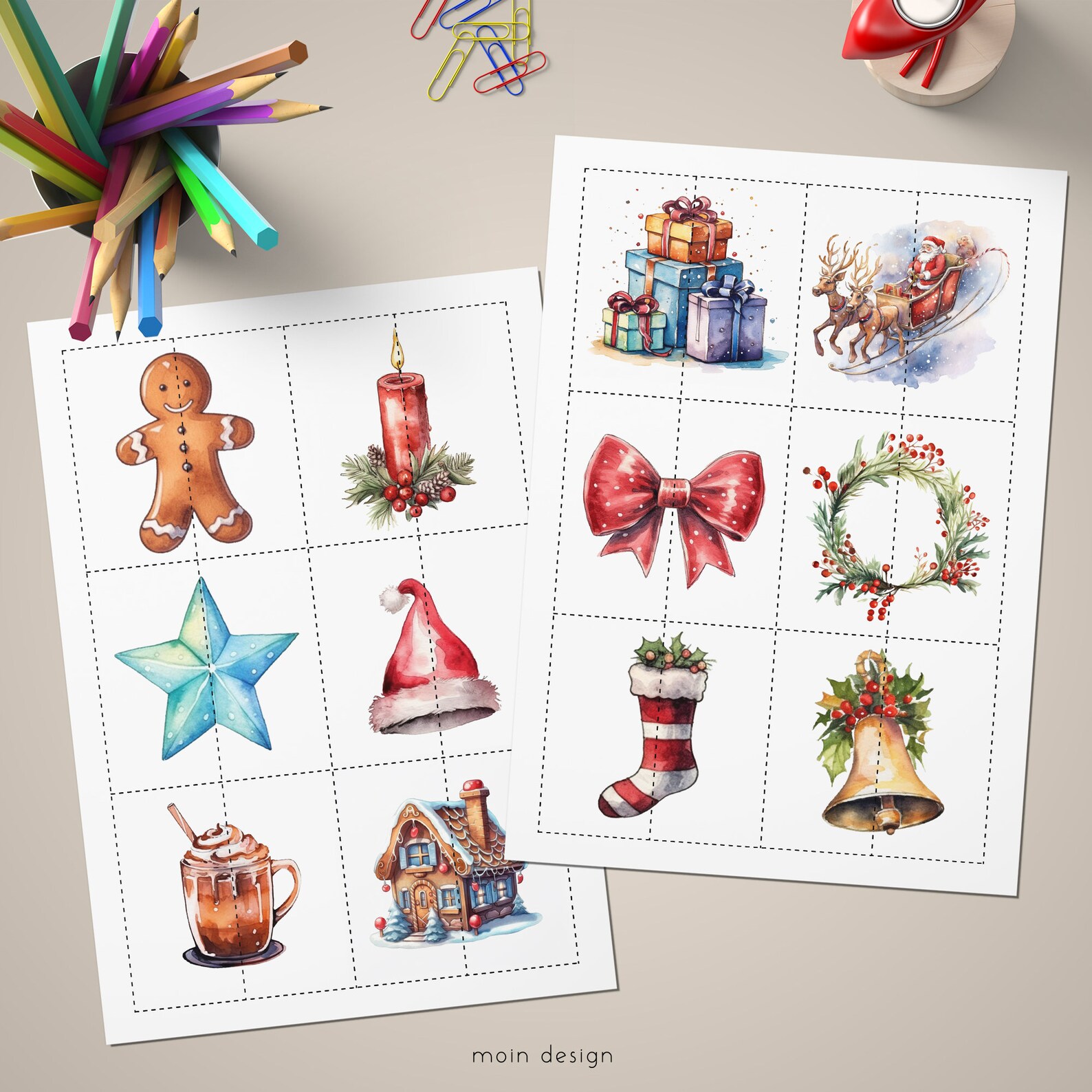 Christmas Matching Game for Toddler, Puzzle for Kids, Toddler Activity ...