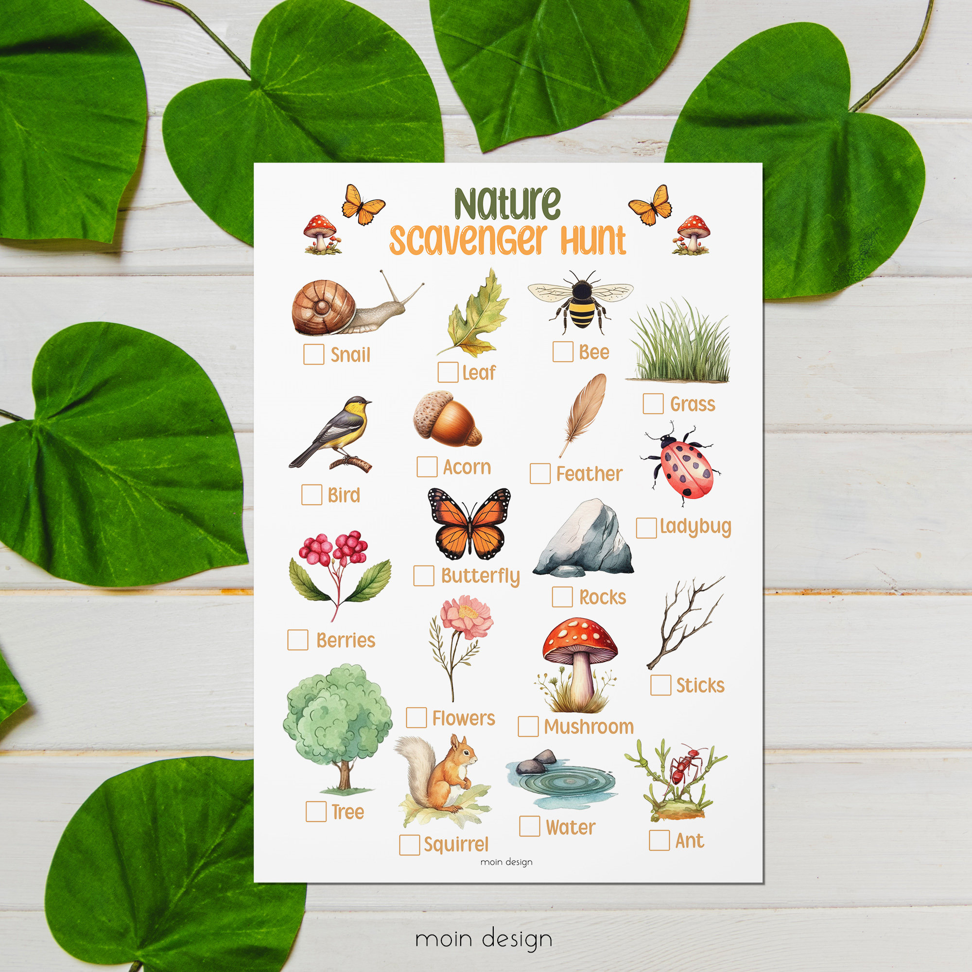 Printable Nature Scavenger Hunt, Outdoor Activity for Kids, Preschool ...