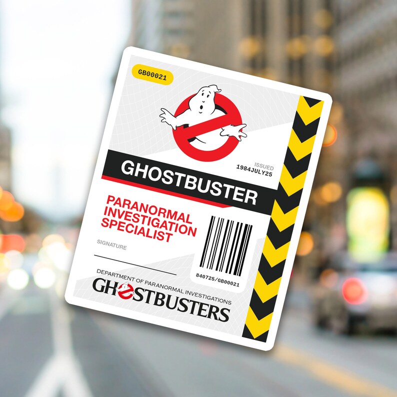 Ghostbuster ID Card, Identification or Staff Badge Cosplay Prop, Movie ...