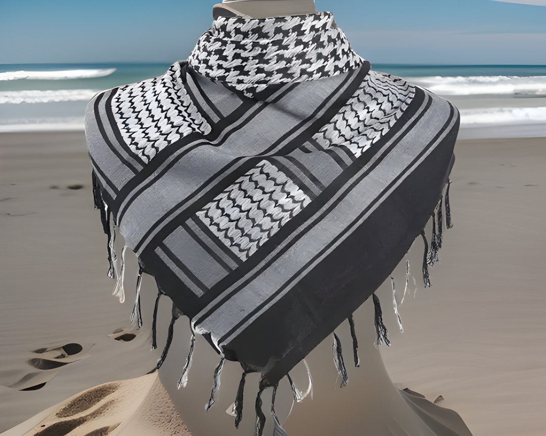 Arab Keffiyeh Shemagh Scarf Military Arab Head Wrap Shami Kufiya Arafat ...