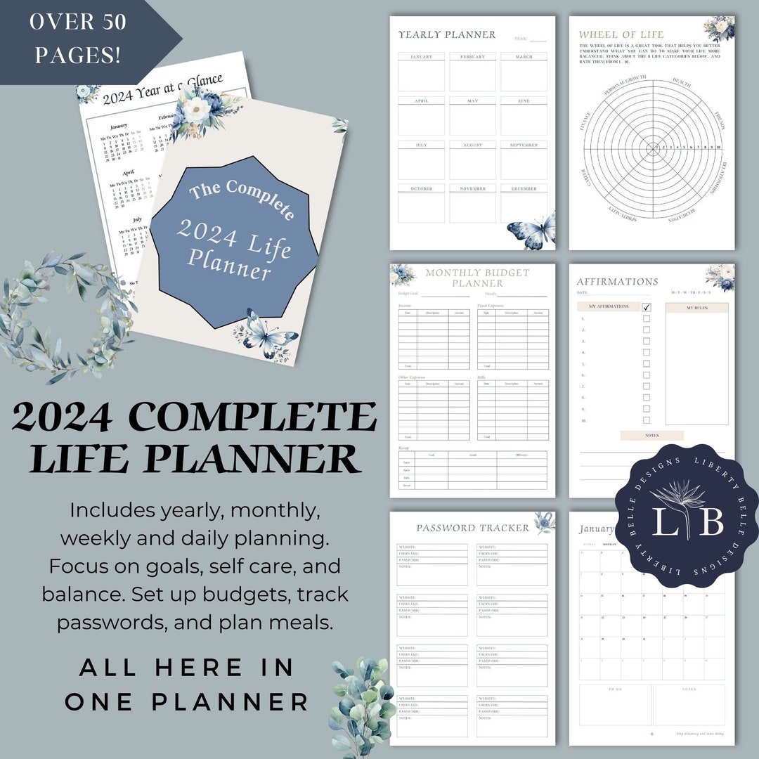 Printable 2024 Personal Life Planner Planner Bundle Daily Weekly ...