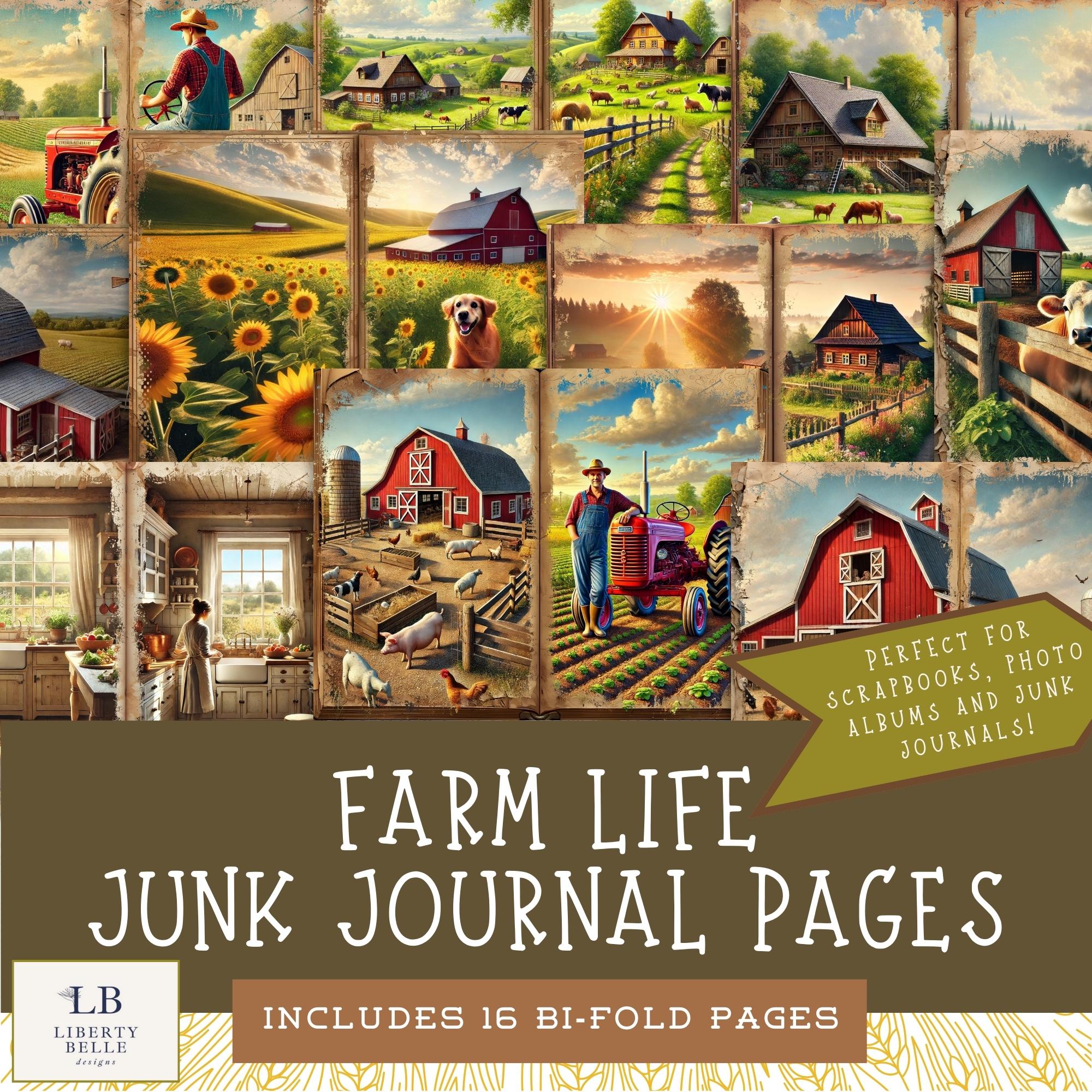 Printable Farm Life Junk Journal Pages | Rustic Countryside Art ...