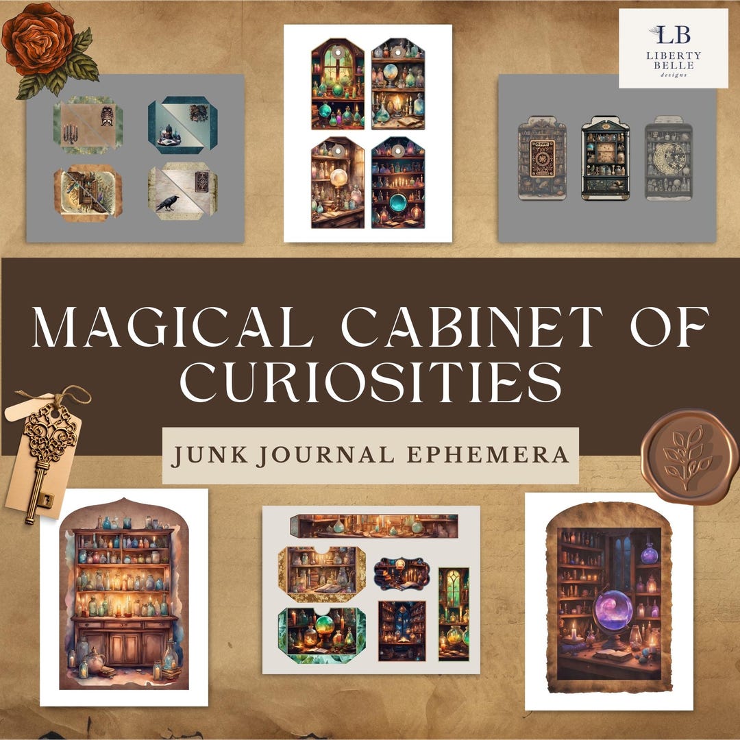 Printable Magical Cabinet of Curiosities Junk Journal Ephemera ...
