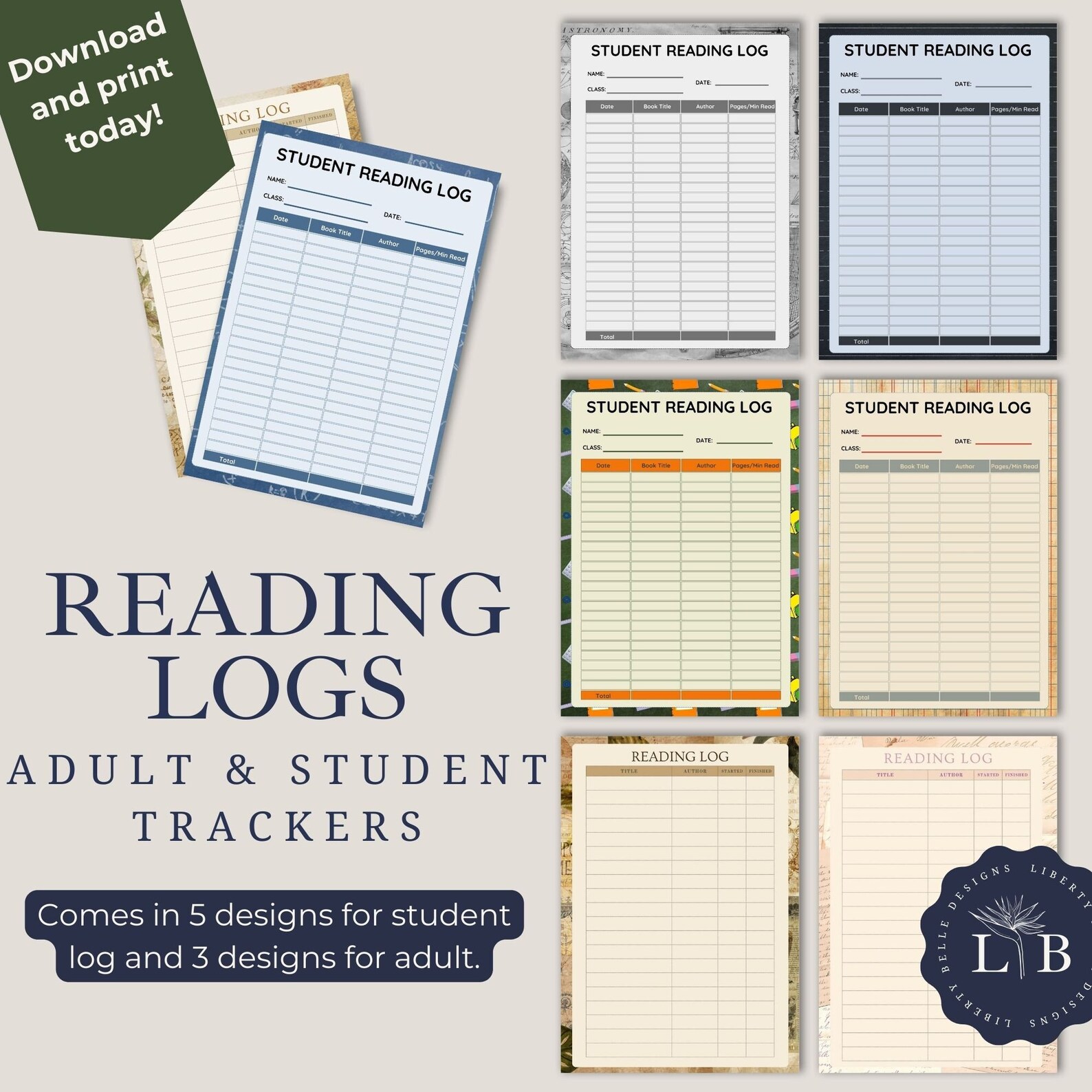 Printable Reading Log Book Log Reading Tracker Printable Book Tracker ...