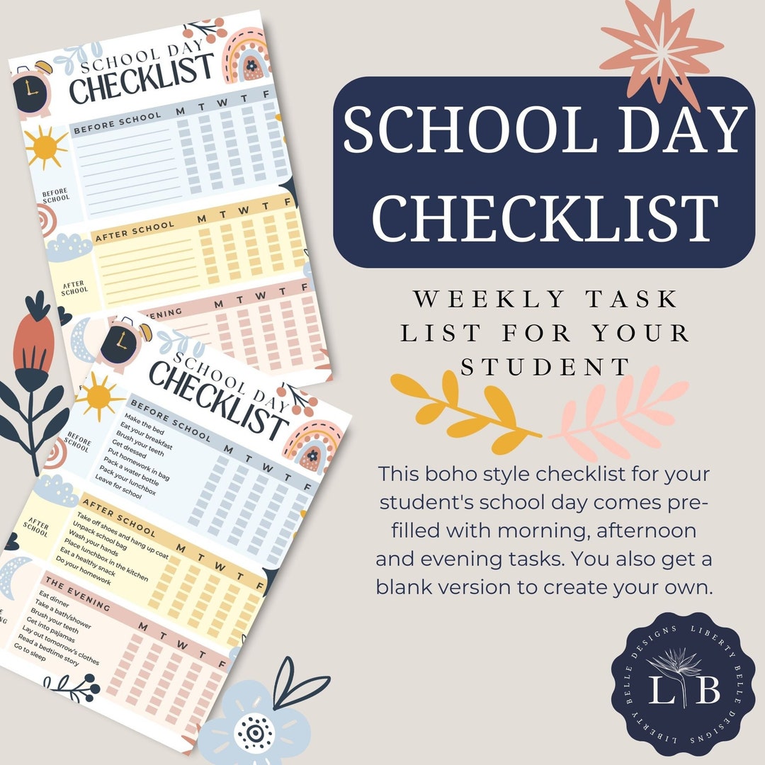 Kids Daily Checklist | Daily Routine Printable | Chore Chart ...