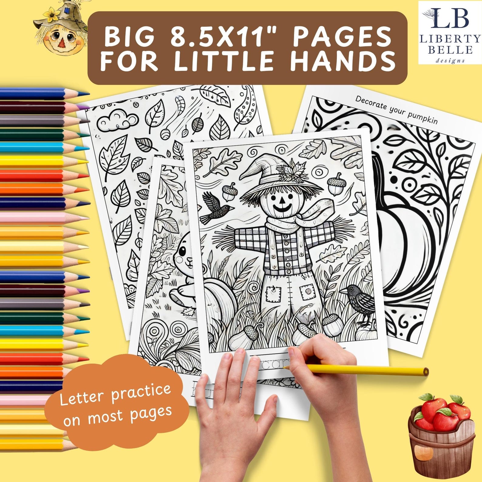 Printable Kids Autumn Coloring & Activity Booklet Kindergarten Learning ...