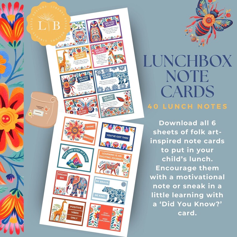 Printable Lunch Box Notes for Kids | Kindness Cards | Kid Affirmations ...