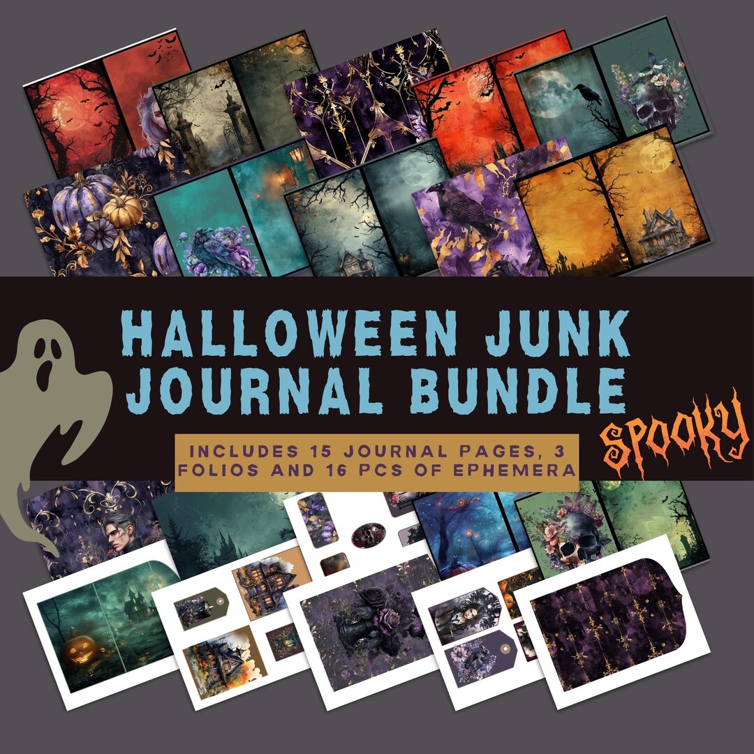 Printable Halloween Junk Journal Bundle | Spooky Ephemera | Gothic ...