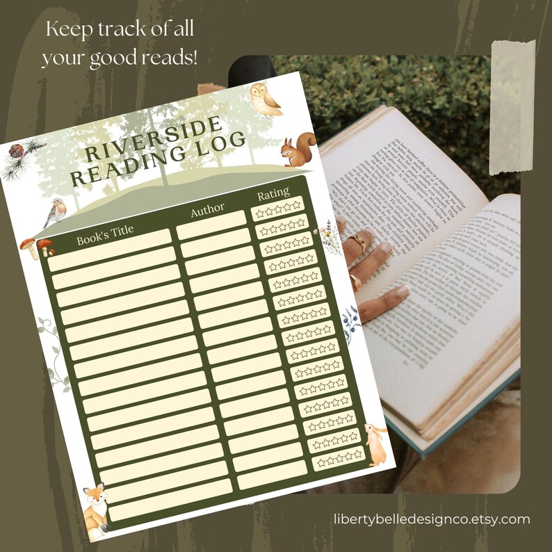 Printable Word Search Reading Log Set of 4 Bookmarks Woodlands Theme ...