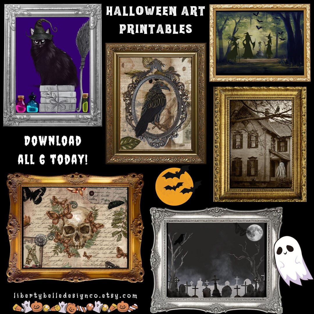 Halloween Decor Halloween Printable Wall Art Instant - Etsy