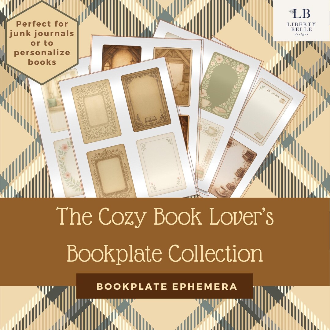 The Cozy Book Lover’s Bookplate Collection | 20 Printable Ex Libris ...
