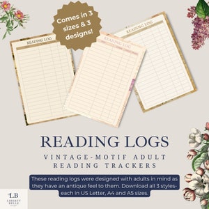 Printable Reading Log | Book Log | Reading Tracker Printable | Book ...