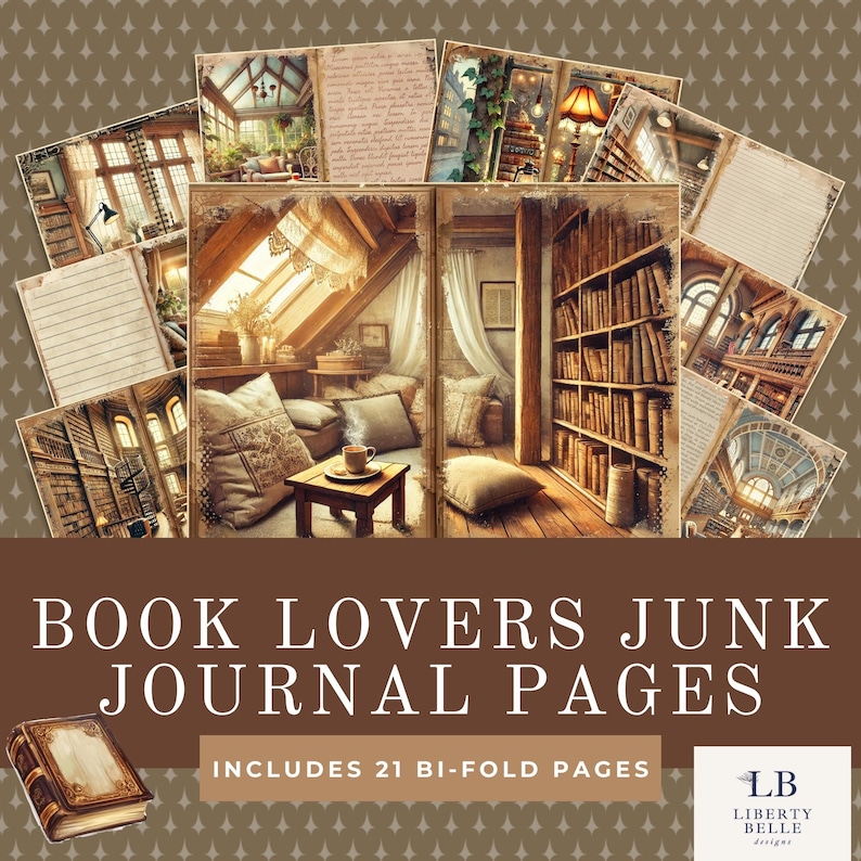 Printable Book Lovers Junk Journal Pages | Cozy Reading Nook ...