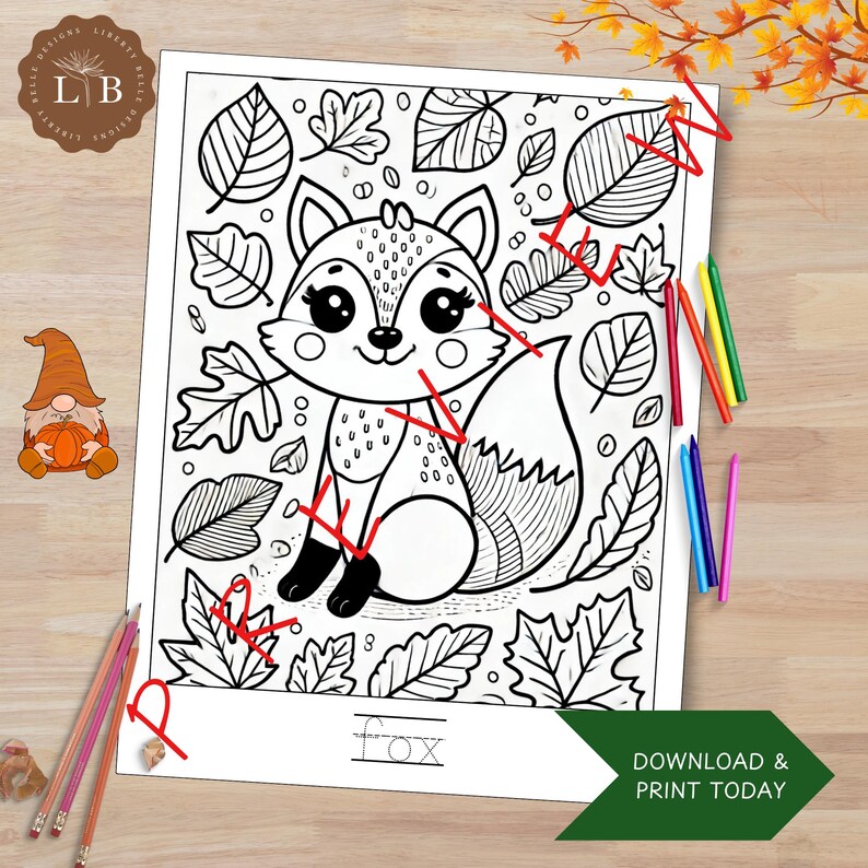 Printable Kids Autumn Coloring & Activity Booklet Kindergarten Learning ...