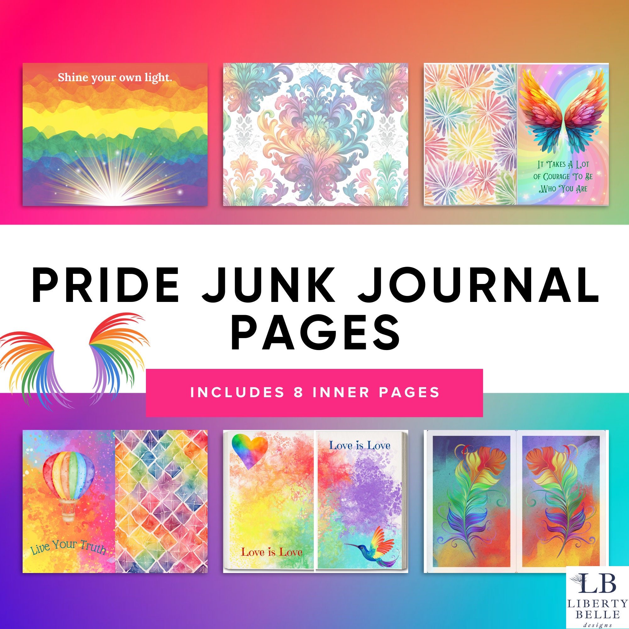 Printable Pride Junk Journal Pages | Rainbow Junk Journal | LGBTQ+ ...